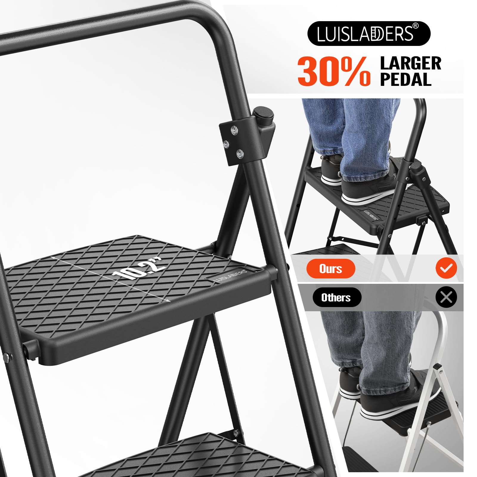 Snapklik.com : LUISLADDERS 2 Step Stool Folding Lightweight Step Ladder ...