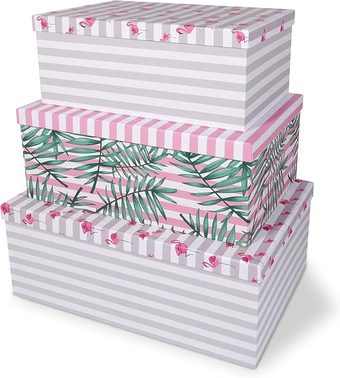 Amazon.com: SLPR Decorative Cardboard Pretty Storage Boxes With Lids ...