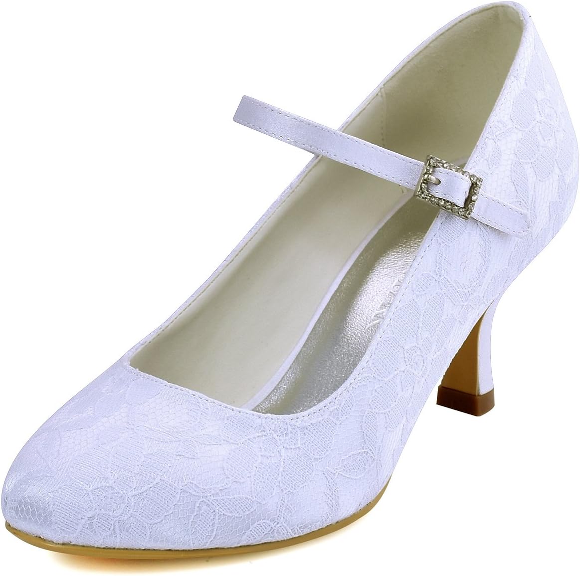 Elegantpark EP1085 Mary Jane Runde Geschlossene Zehen Lace Satin ...