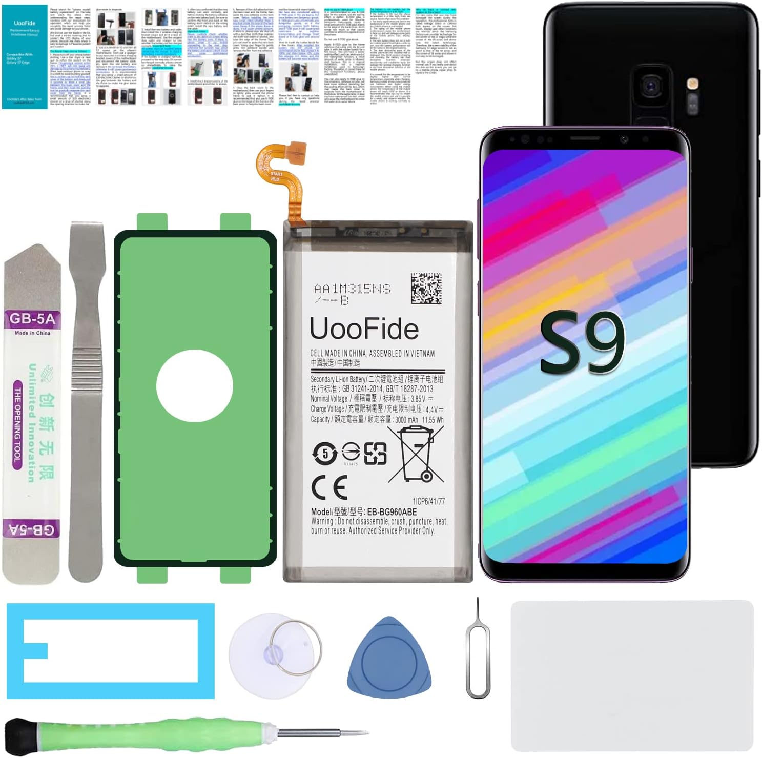 Amazon.com: Galaxy S9 Battery, Upgraded 6600mAh Li-ion Replacement ...