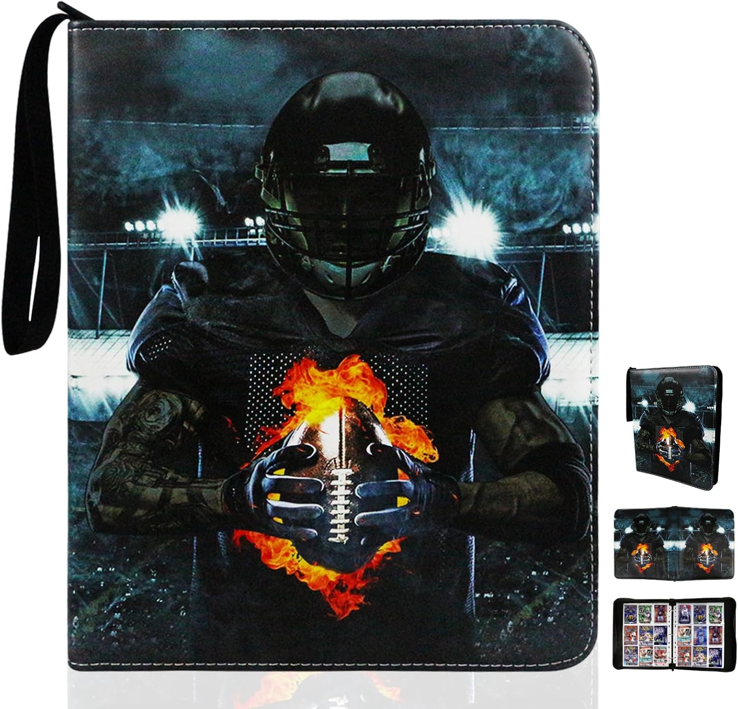 Amazon.com: Football Plus 9 Pocket Card Binder - Fits 900 Cards, 50 ...