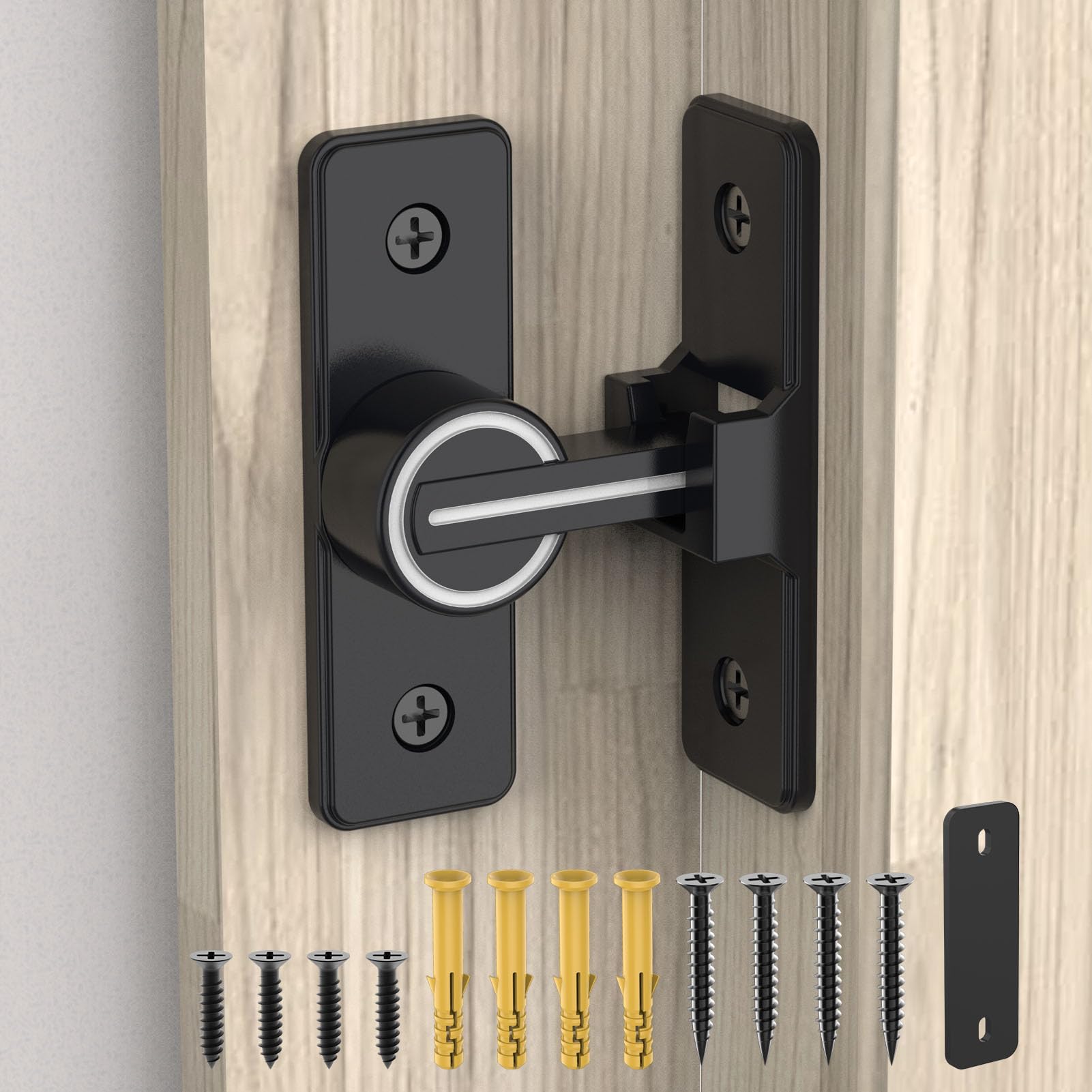 Snapklik.com : MeBantoo 90 Degree Flip Barn Door Lock, Heavy Duty ...