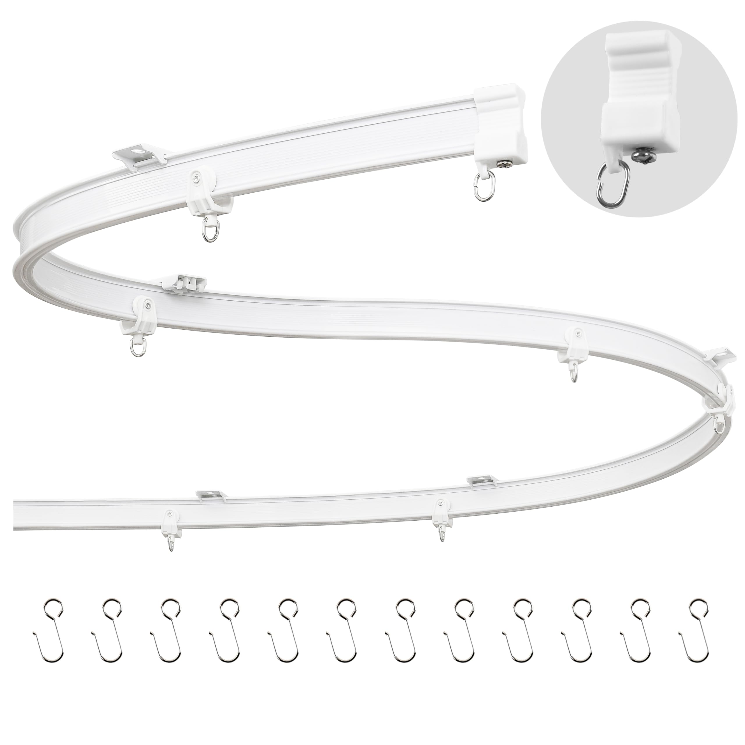 Snapklik.com : TYRON Flexible Bendable Ceiling Curtain Track, 9.8FT