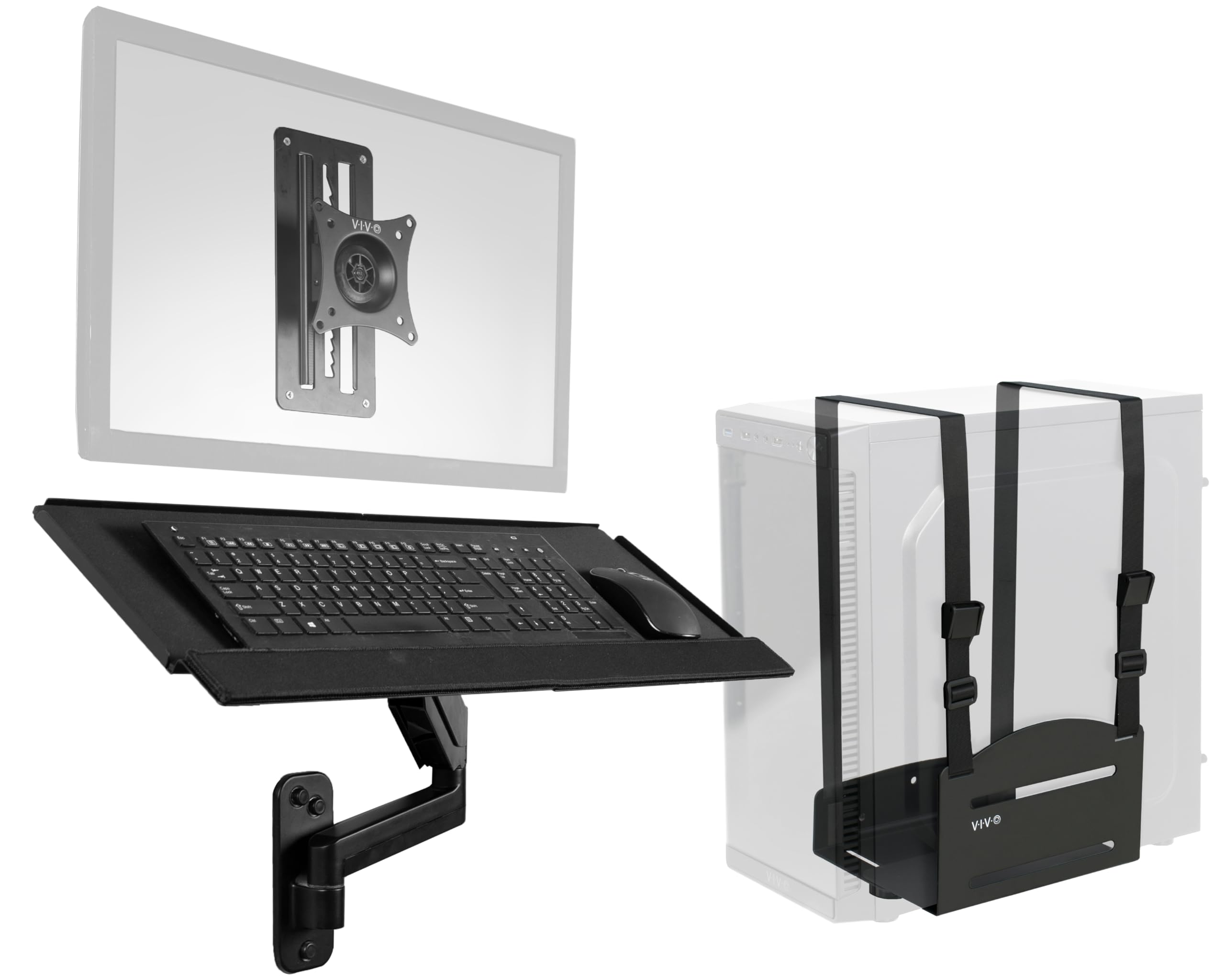 Amazon.com: VIVO Sit-Stand 17 to 32 inch Single Monitor Wall Mount with ...