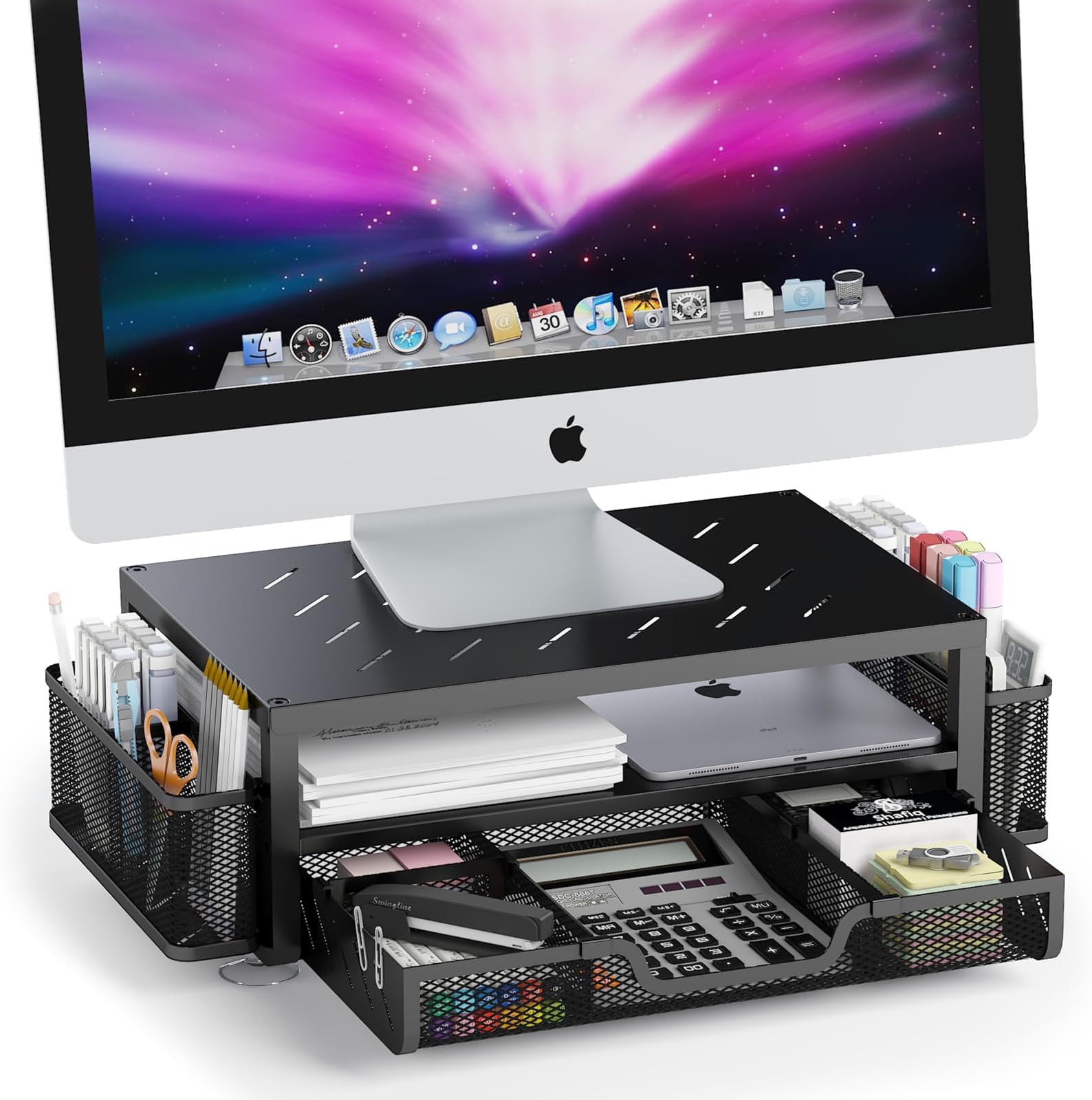 Amazon.com: EAEREGS 2 Tier Metal Monitor Stand Monitor riser and ...