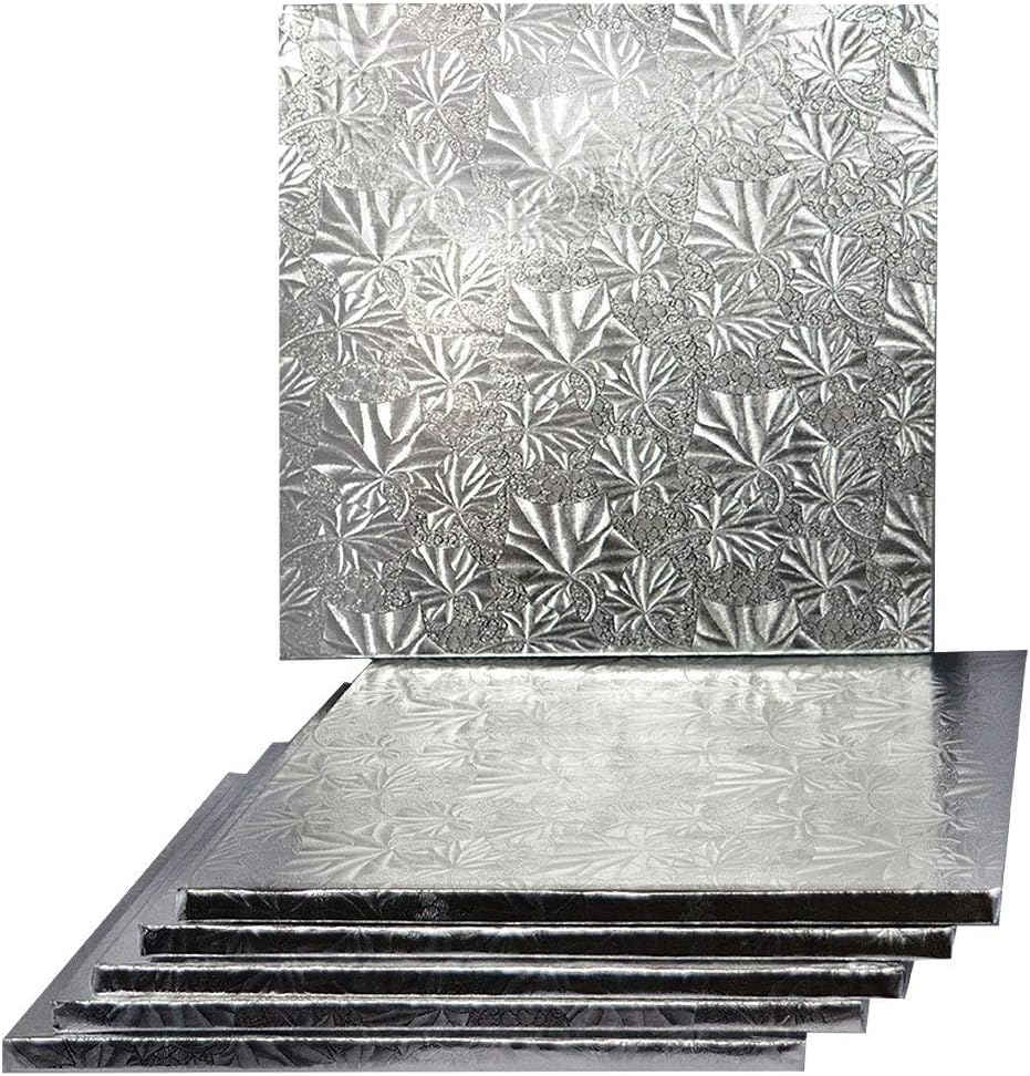 Amazon.com: 12 inch Silver Square Sturdy Cake Board Drums for ...