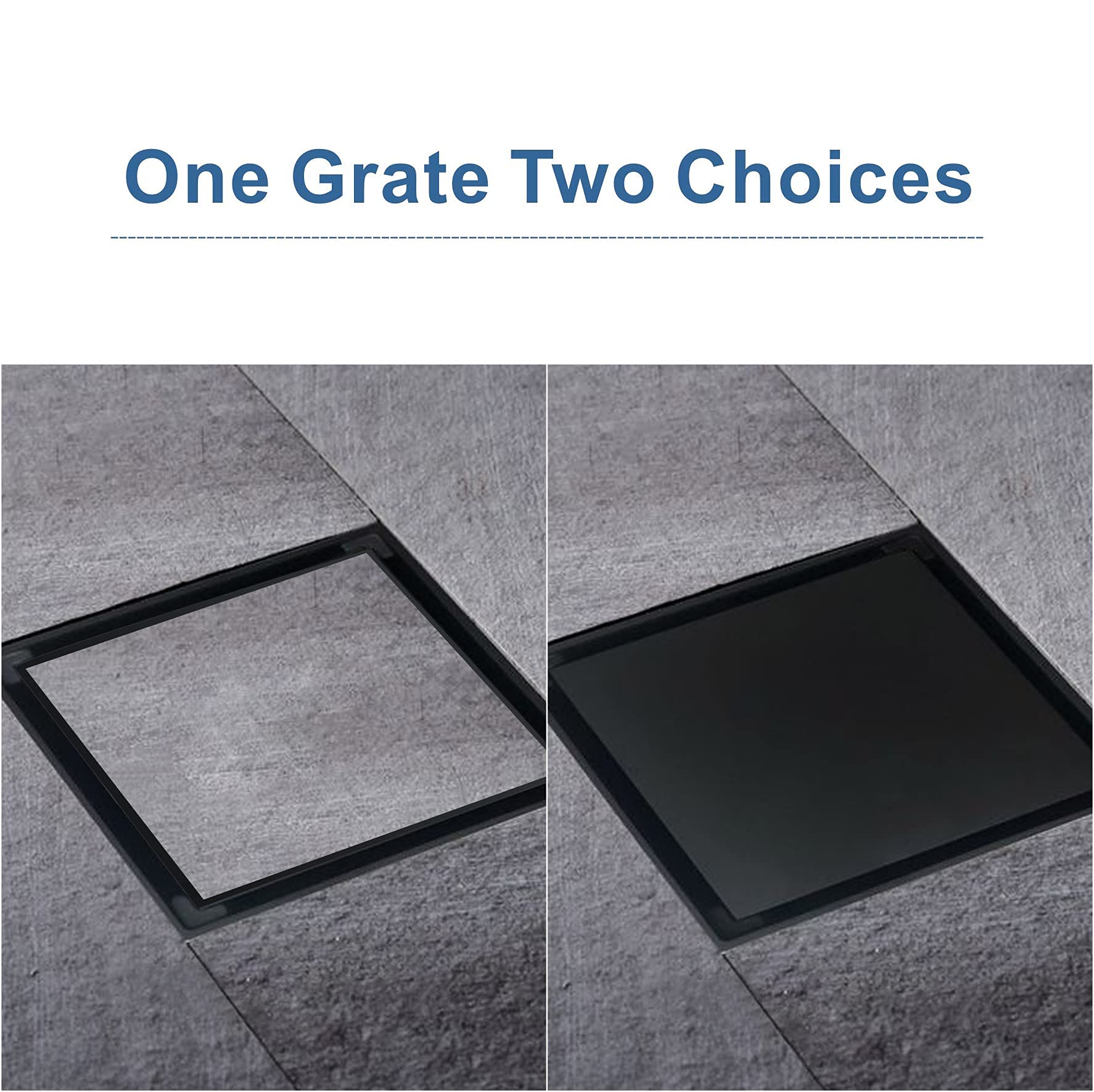 Snapklik.com : Matte Black Square Shower Drain, HIDROP SUS 304 ...