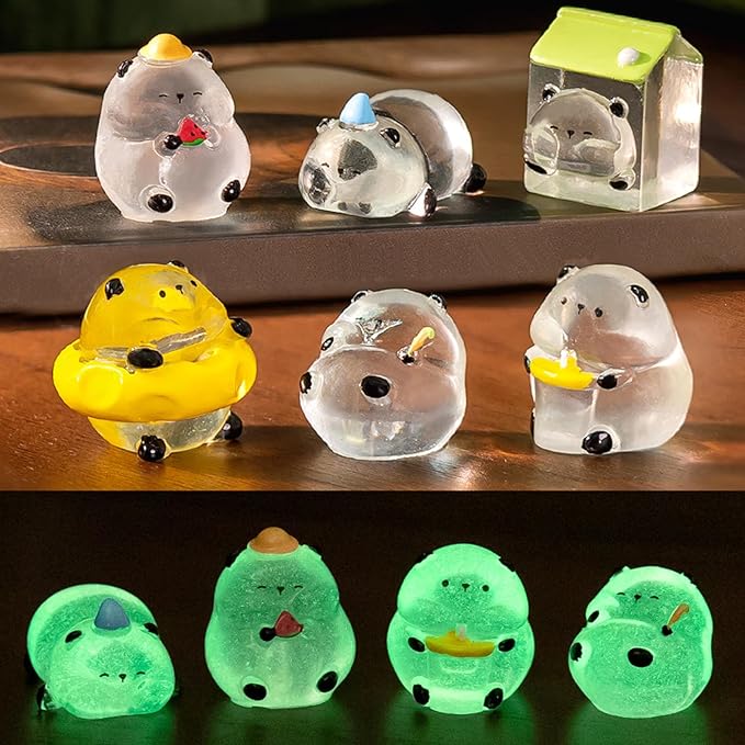 Amazon.com: Mini Resin Animals Set Luminous Mini Resin Ducks Frogs ...