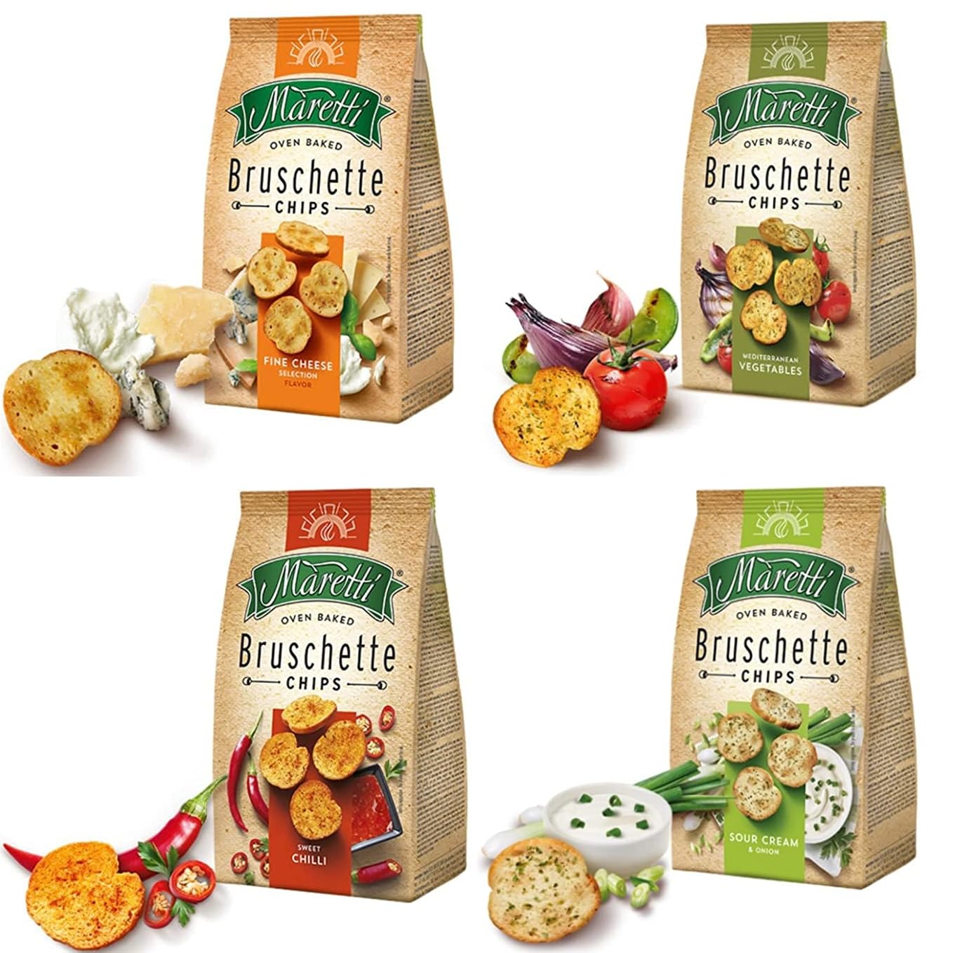 Maretti Oven Baked Brushchette Chips Vareity Pack (Mushroom Cream ...