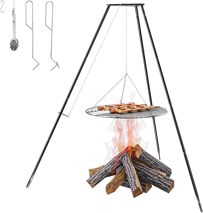 Amazon.com : Campfire Tripod for Cooking, Portable & Collapsible ...