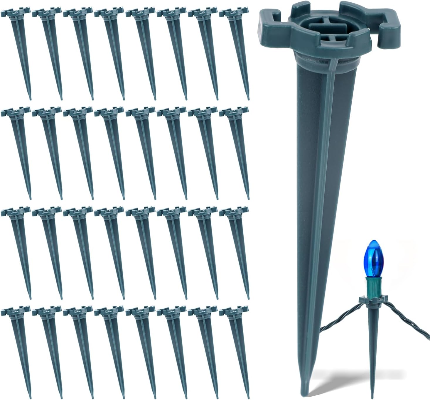 Amazon.com : 50pcs Plastic Light Stakes, 4.6 inch Christmas Yard Stakes ...