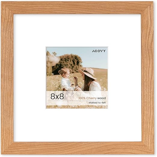 Amazon.com - 8x8 Picture Frame, Solid Wood Cherry Wood 8 x 8 Picture ...