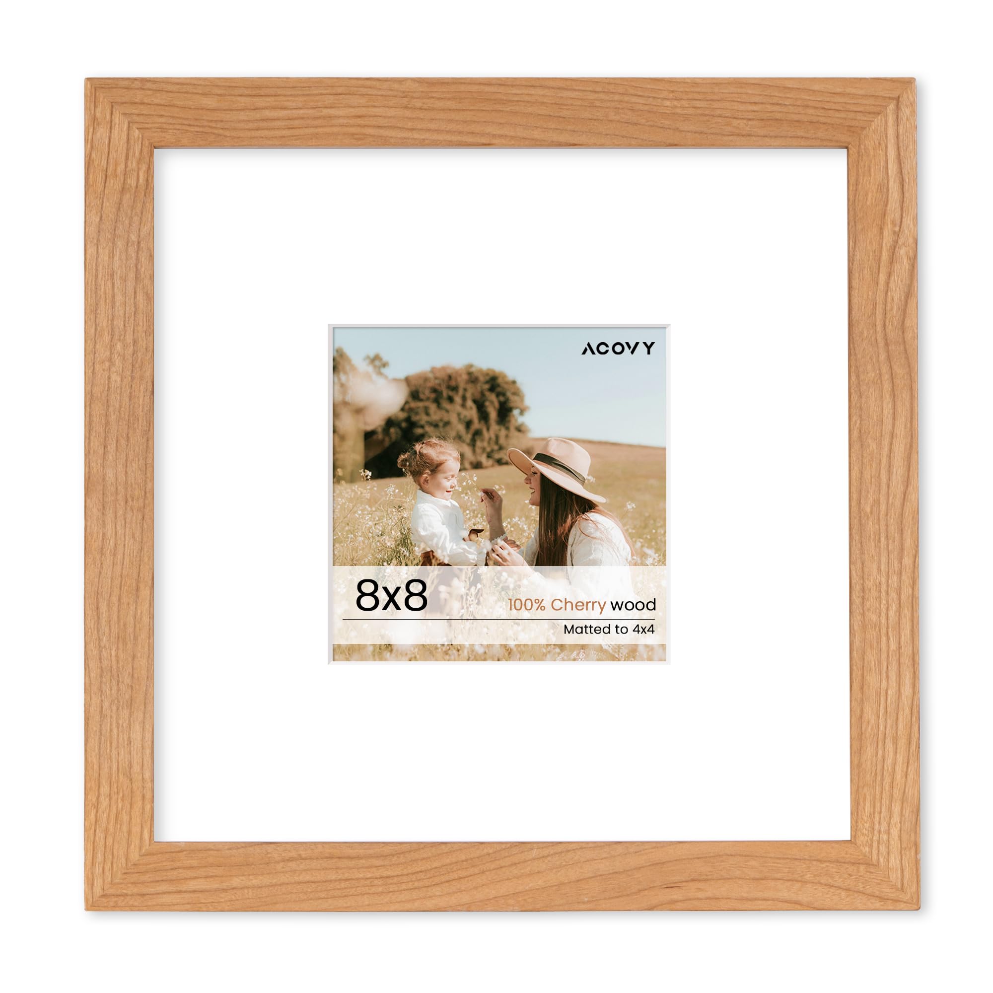 Amazon.com - 8x8 Picture Frame, Solid Wood Cherry Wood 8x8 Picture ...