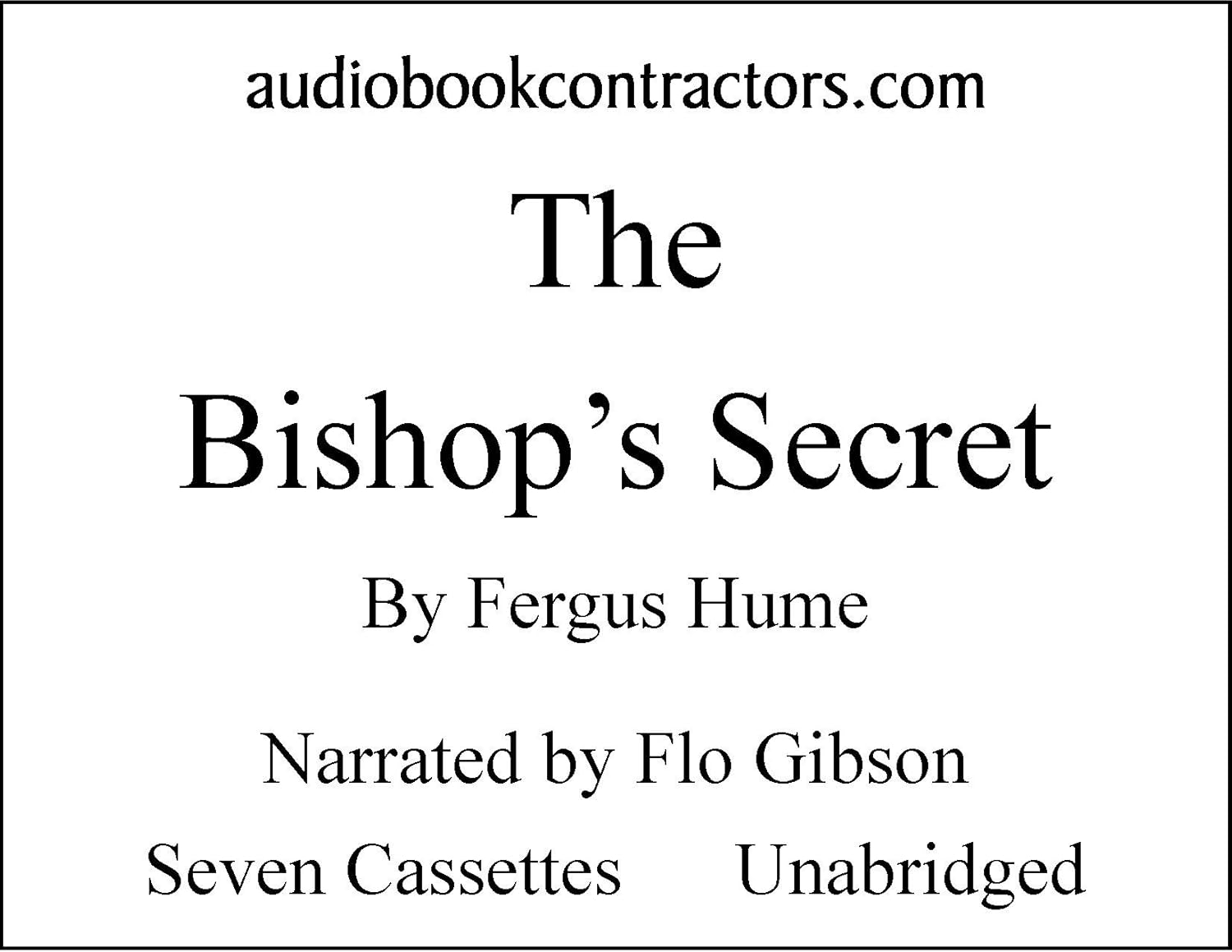 The Bishop's Secret Or Bishop Pendle (Classic Books on Cassettes ...