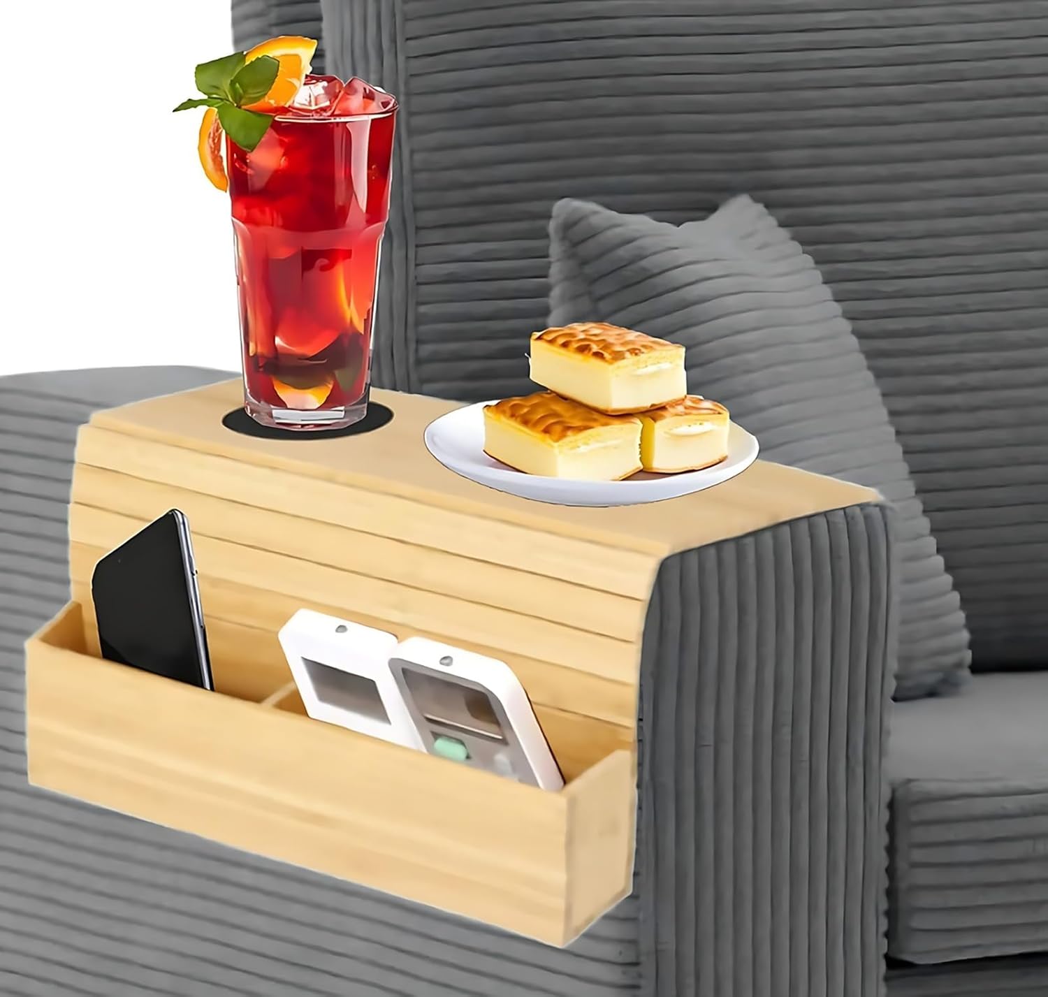 yeshine Sofa Arm Tray Couch Arm Table Armrest Tray Wooden Arm Rest ...