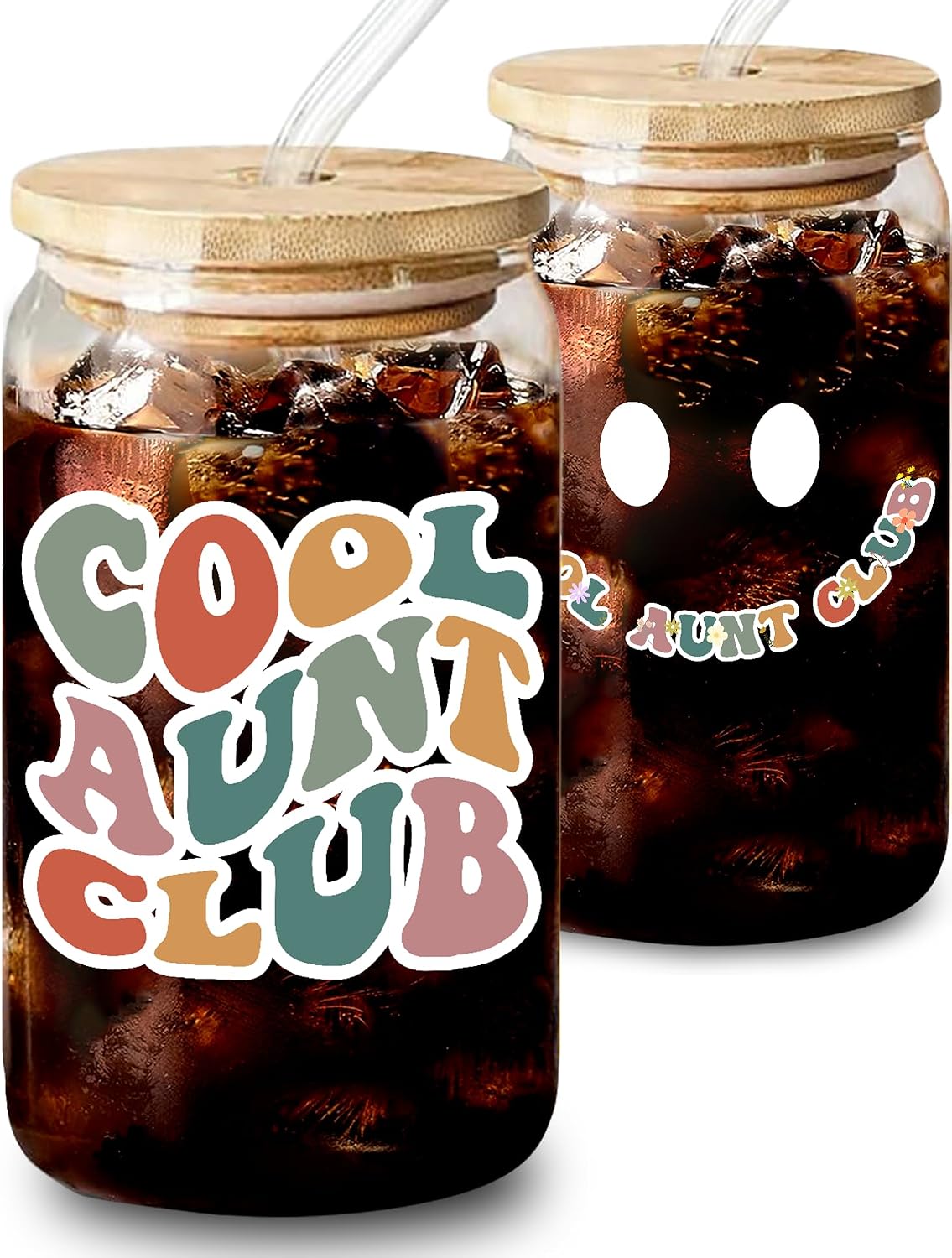Amazon.com: KEDRIAN Taza de vidrio Cool Aunt de 16 onzas, regalo para ...