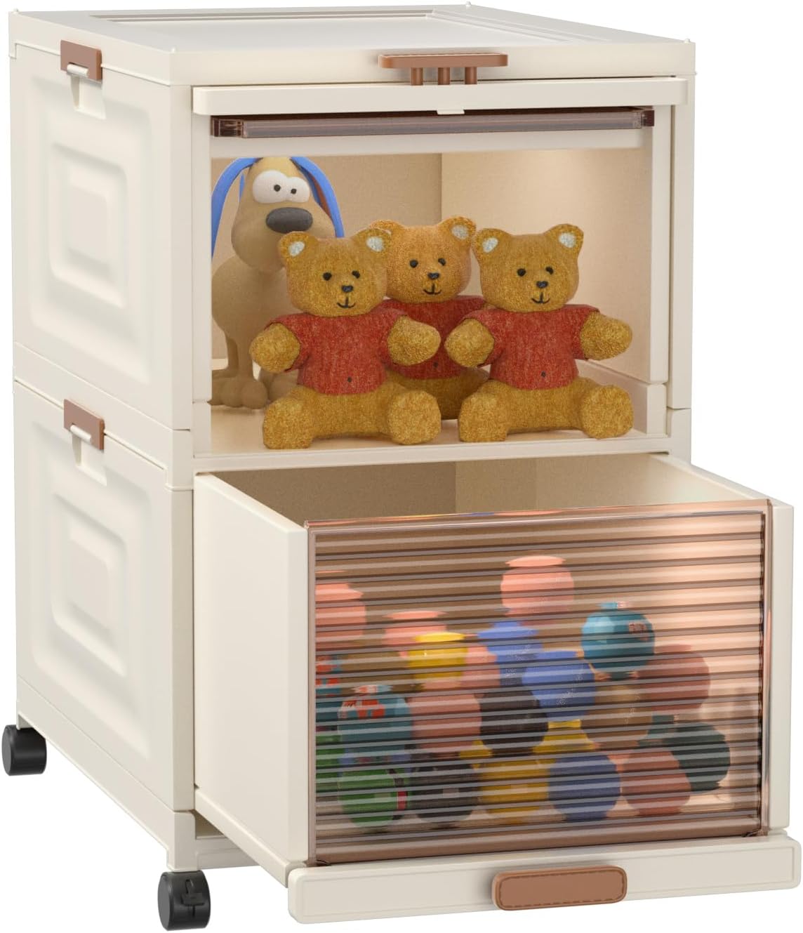 Amazon.com - NIRIAHO 34Qt Stackable Storage Drawers, 2 Tier Collapsible ...