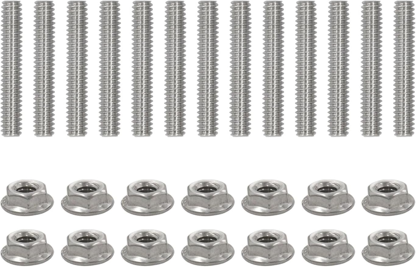 Amazon.com: QGHAUC Header Stud Kit Bolts Valve Cover Stainless Steel ...