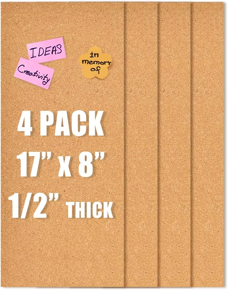 Amazon.com : Aitakatta 17x8" Cork Board Tiles Bulletin Board, 1/2 ...