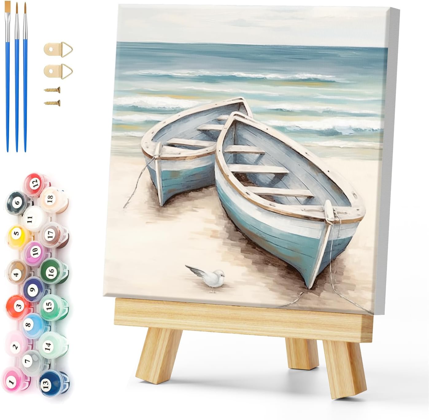 Amazon.com: Natuyalo Paint by Numbers Kit with Framed - Boat Paint by ...