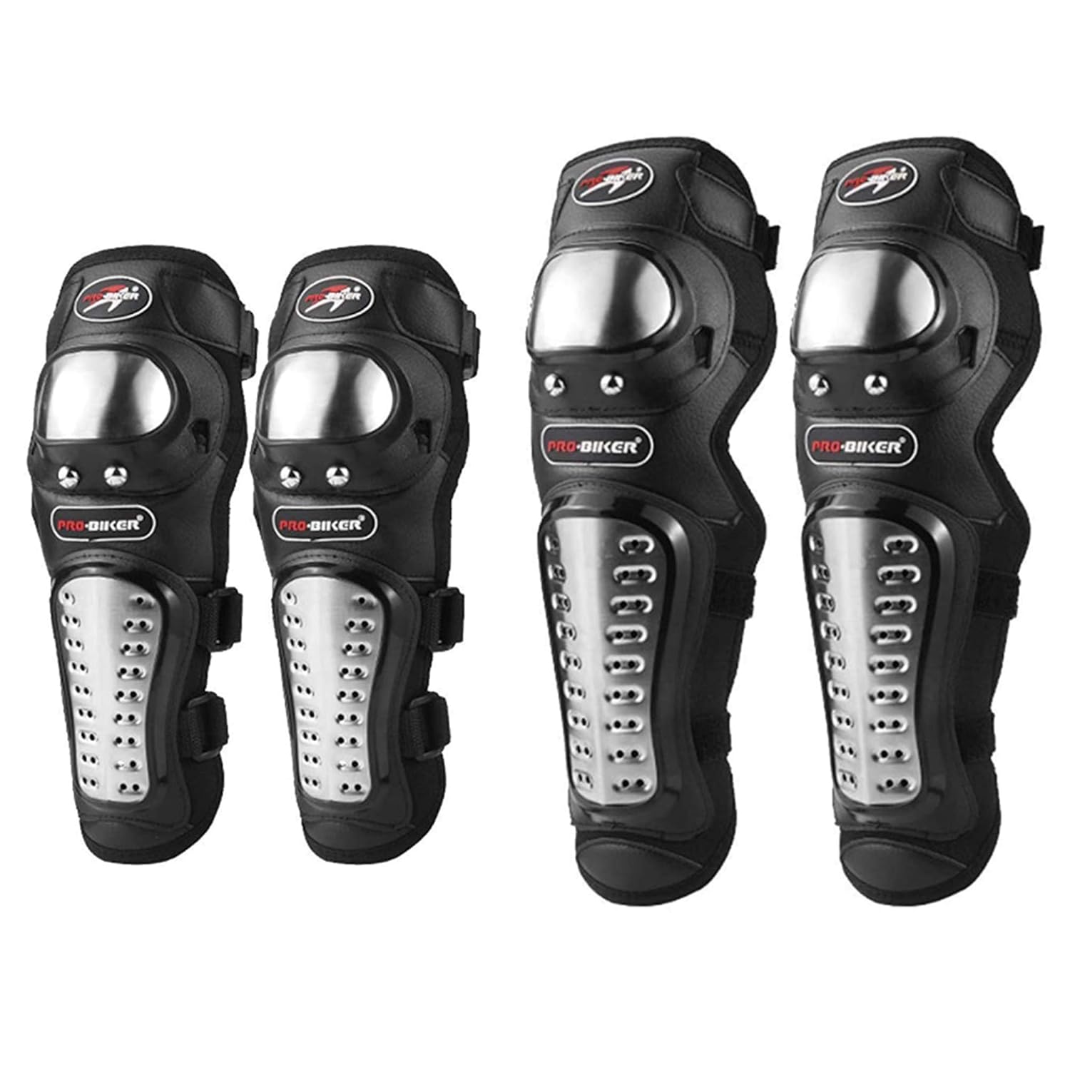 Autofy Pro-Biker Alloy Steel Elbow Guard Knee Guard Shin Protector for ...