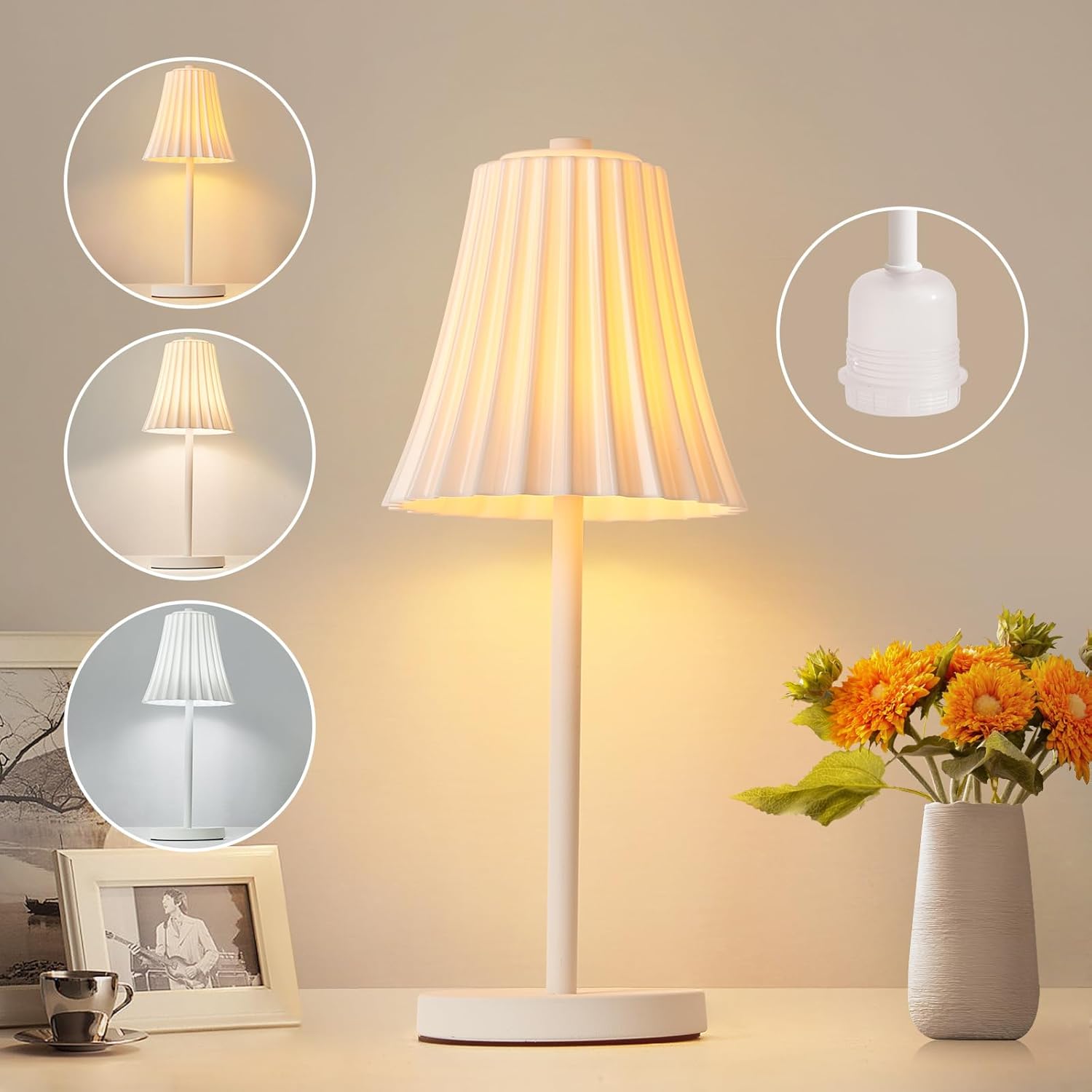 bdayanx Small Bedside Table Lamp for Bedroom - Reading Desk Lamps with ...
