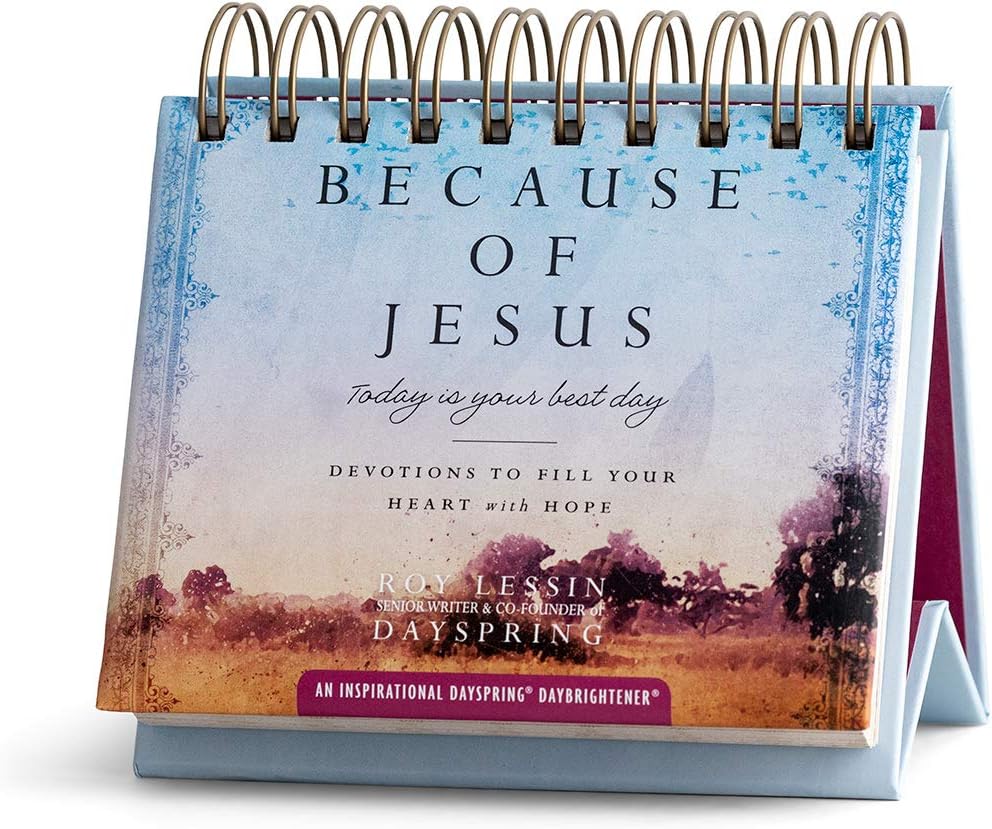 DaySpring - Because of Jesus - Perpetual Calendar (J1392), Blue, 5 1/2 ...