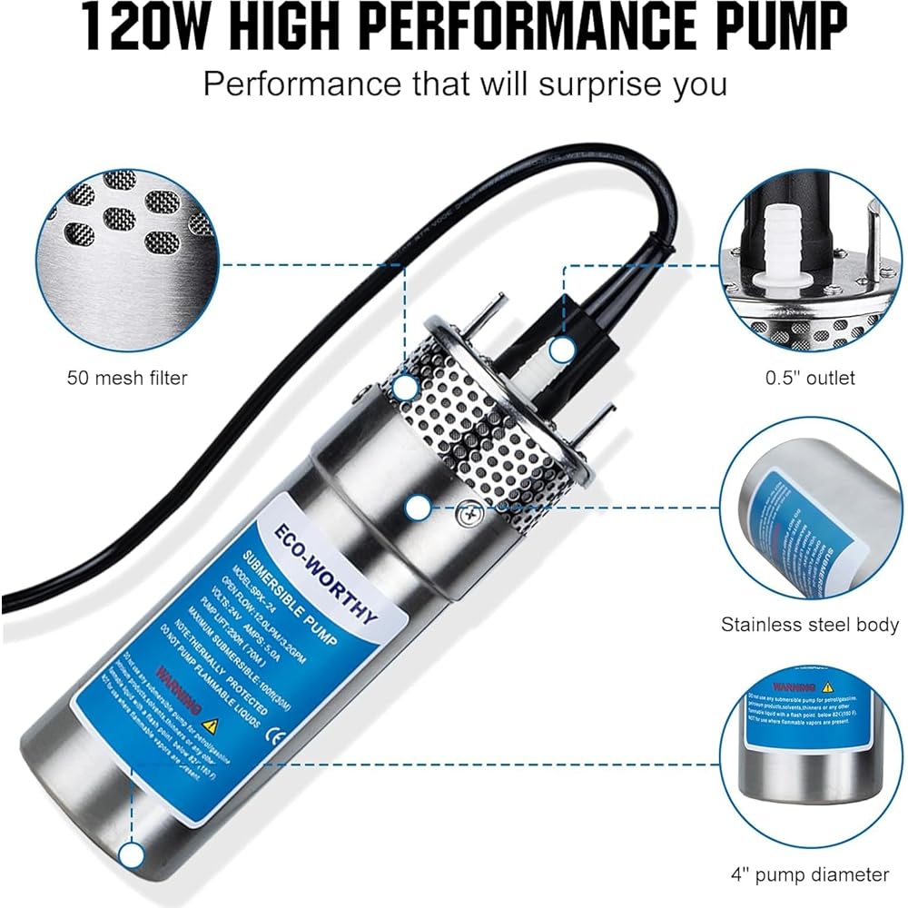 ECO WORTHY Solar Water Pump 12V DC Solar Well Pump Philippines | Ubuy
