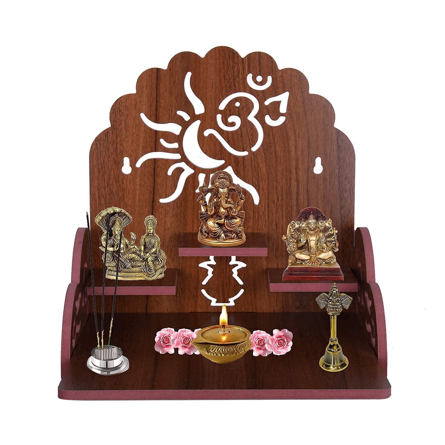 Buy Wooden Temple Pooja Mandir Wooden Home Temple/Home mandir/god Stand ...