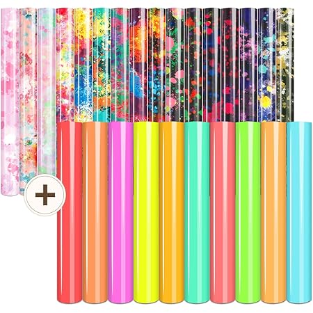 Amazon.com: Tintnut Neon HTV 10 Sheets 12 X 10inches+Tintnut Splash ...