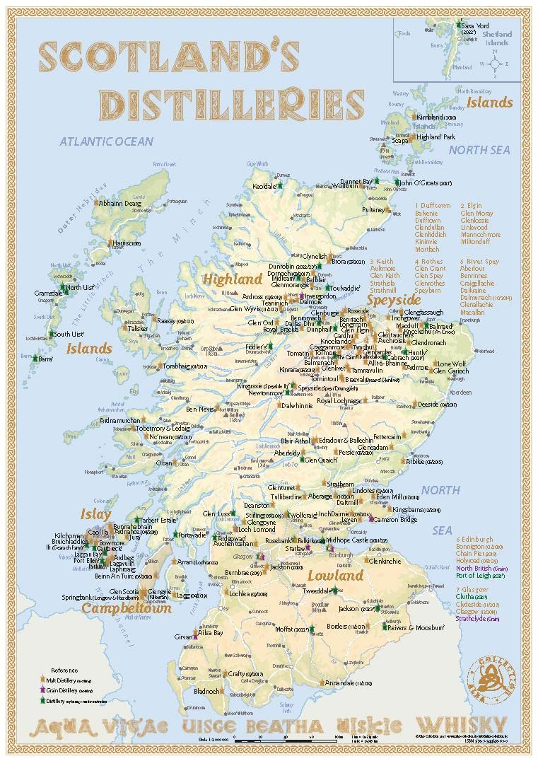 Whisky Distilleries Scotland - Tasting Map: The Whisky Landscape in ...