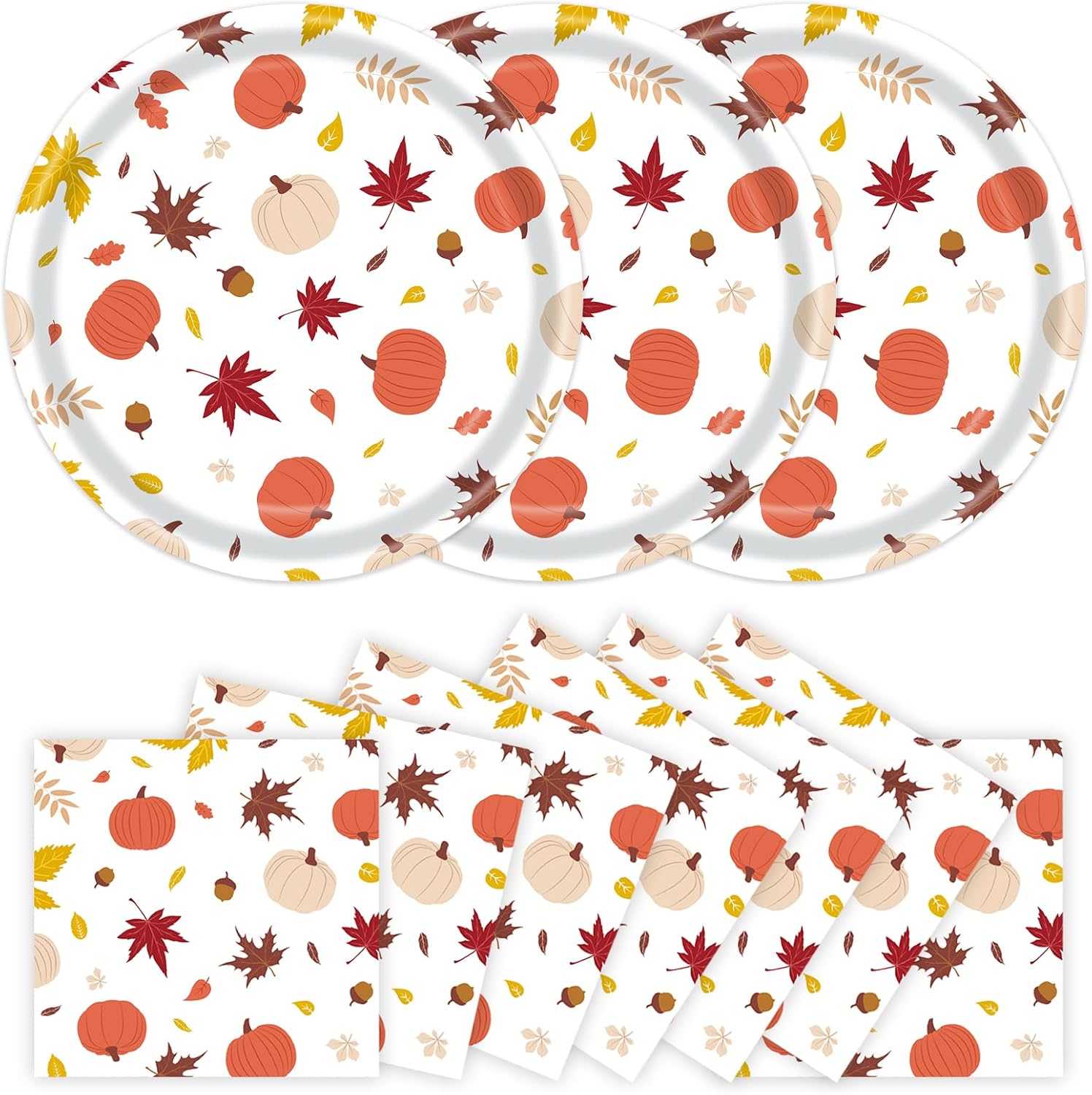 Amazon.com: KFJBPB 40 Pcs Fall Paper Plates and Napkins Party Supplies ...