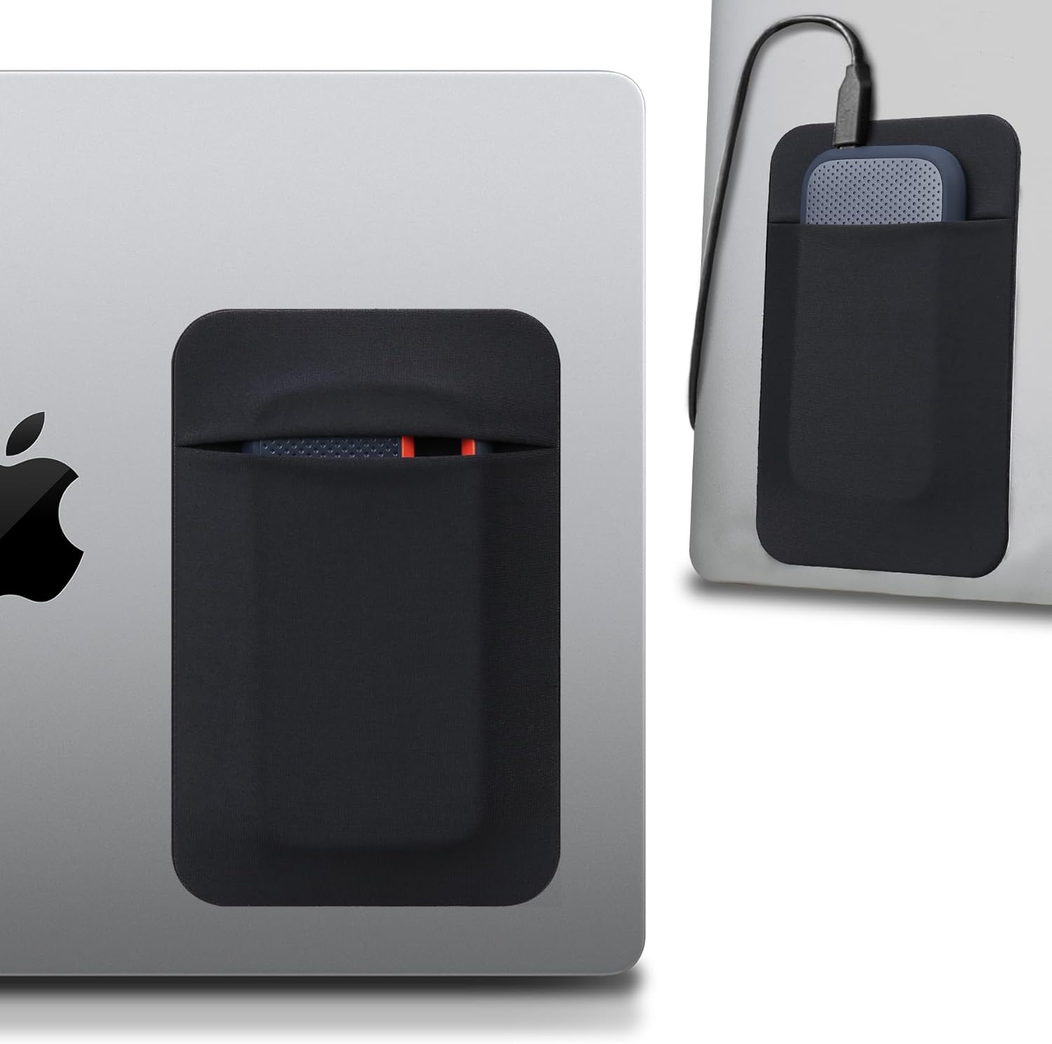 Amazon.com: Lacdo Portable Hard Drive Sleeve for Laptop, Stick on Pouch ...
