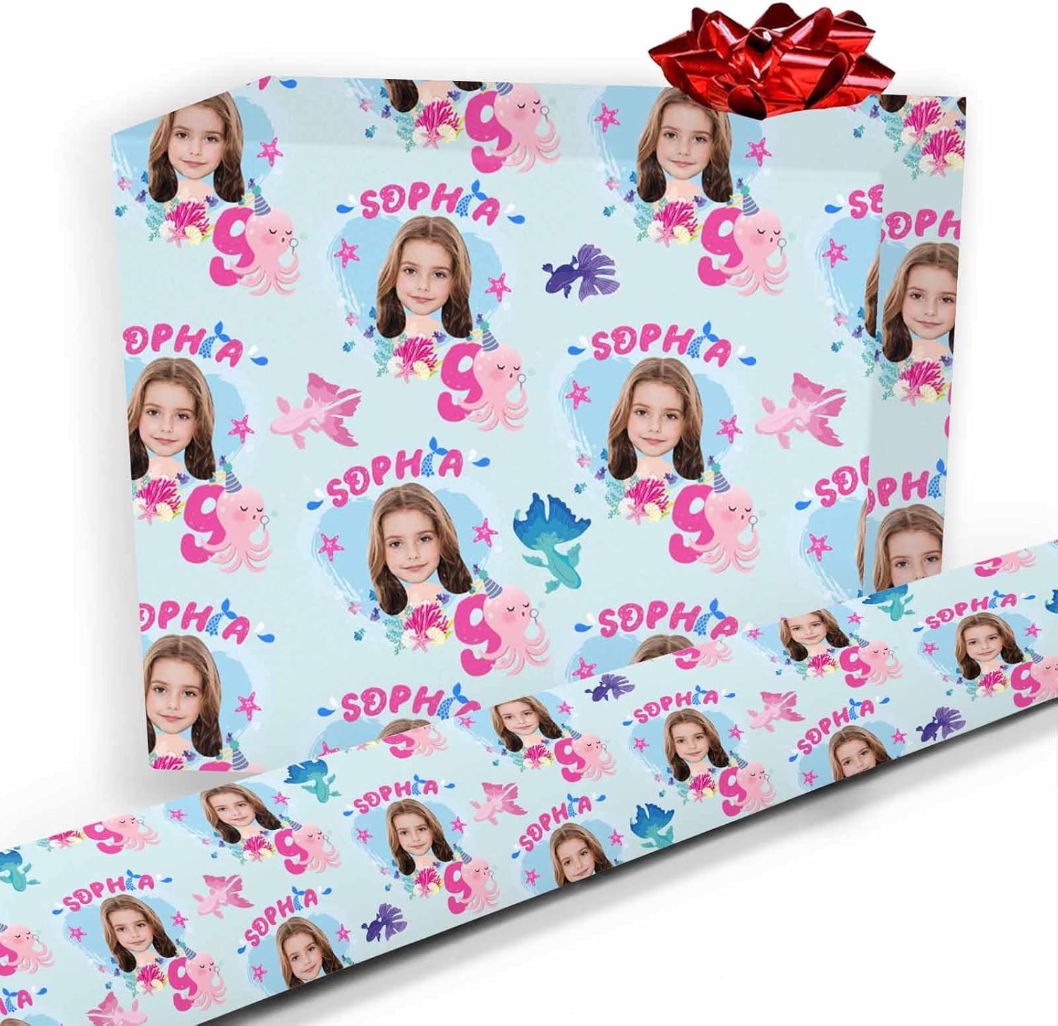Amazon.com: Jaydouble Custom Birthday Wrapping Paper with Name Photo ...