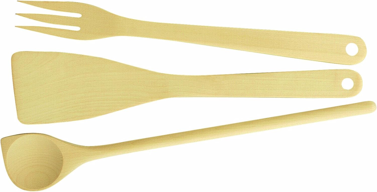 Amazon.com: Tescoma Set 3 Pcs: Spoon, Turner, Fork Woody, 39.5 x 9.5 x ...
