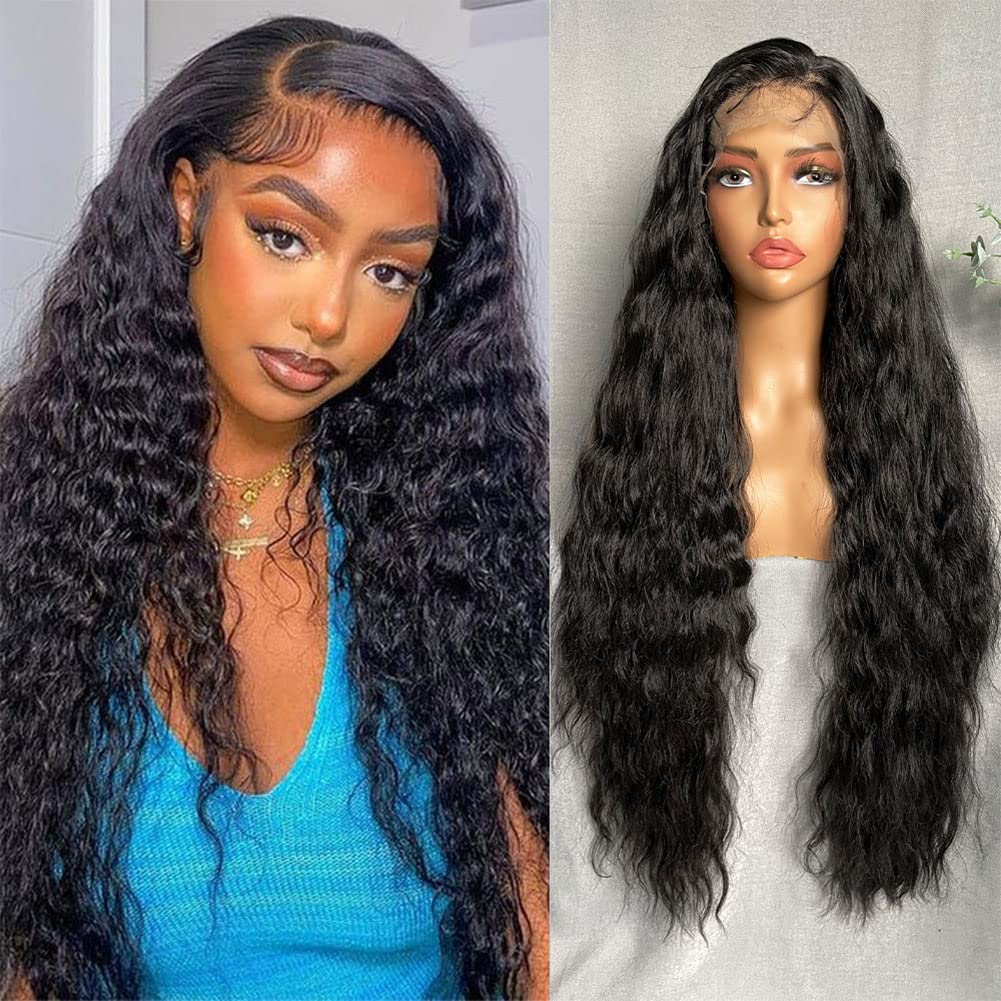 Amazon.com : SOKU 13x4 Lace Frontal Water Wave Wigs with Baby Hair ...