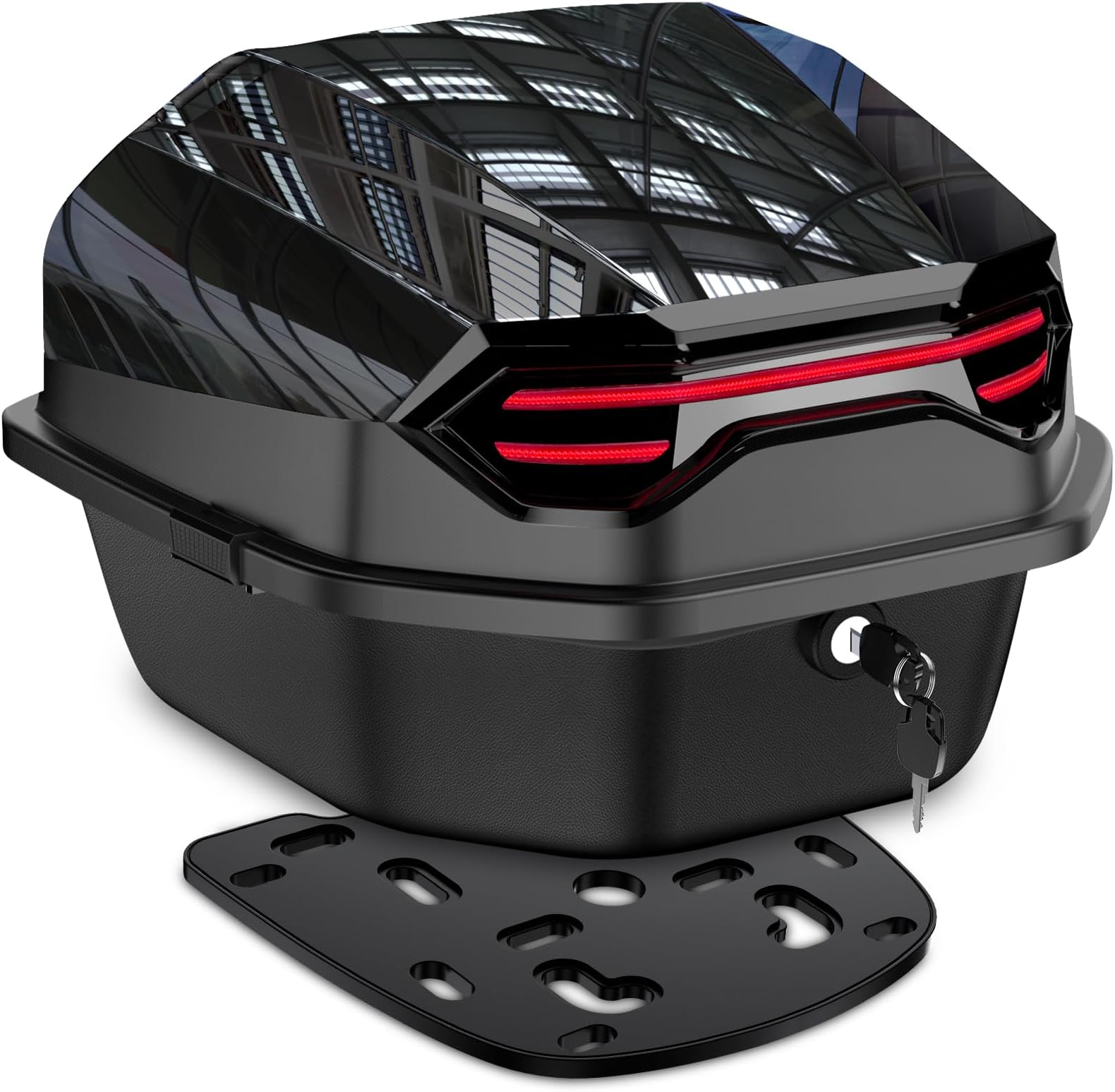 Motorcycle Top Case, ABESTME Motorcycle Tour Tail Box Scooter Trunk ...