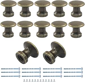 Zorveiio 12 Pcs 1/2 Inch Mini Cabinet Knobs, Small Brown Drawer Knobs ...