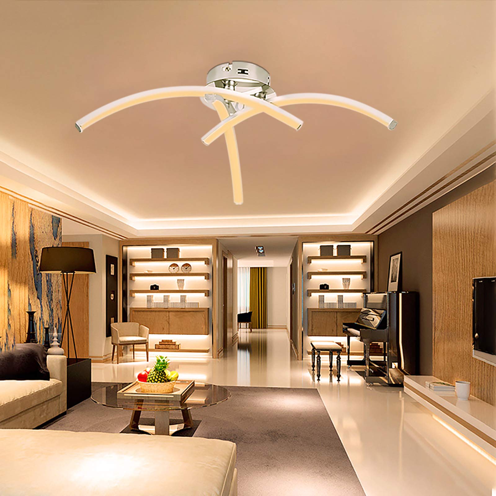 Buy TYCOLIT LED Ceiling Light, 18W 1800LM Modern Curved Design LED ...