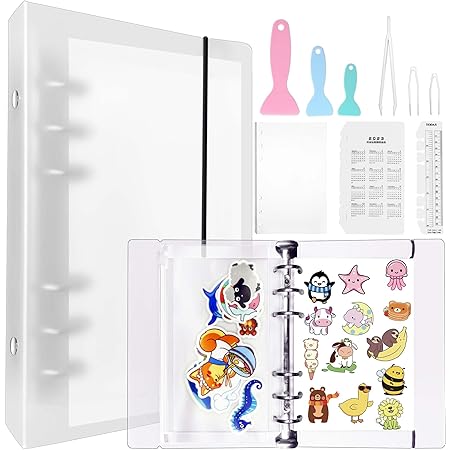 Amazon.com: Reusable Sticker Book Collecting Album 100 Sheets | A6 ...