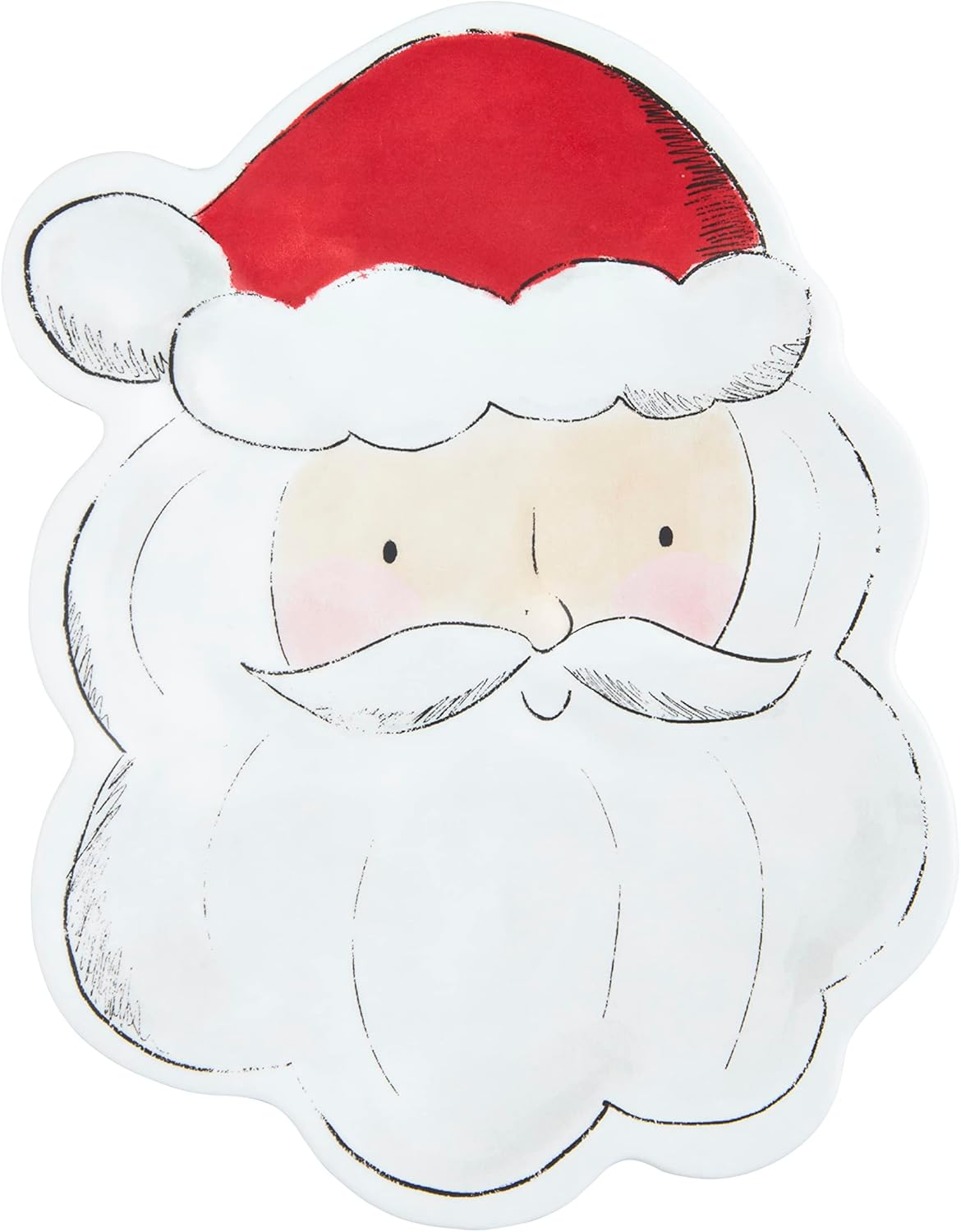 Amazon.com | Mud Pie Santa Melamine Plate; 9 1/4" x 7 1/4", White ...