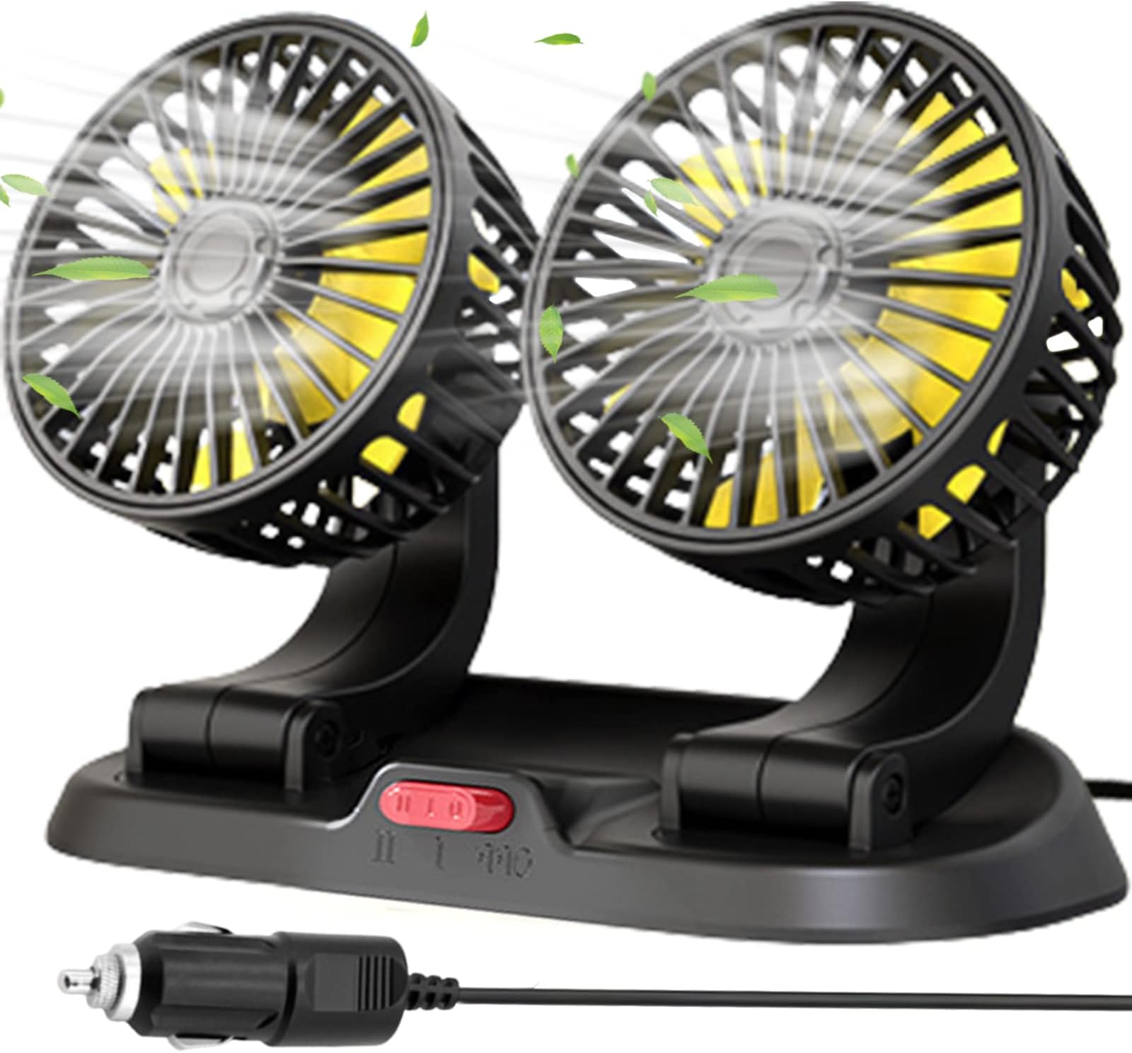 Amazon.com: FiveJoy 360 Degree Rotatable Car Fan - 12V DC Electric 2 ...