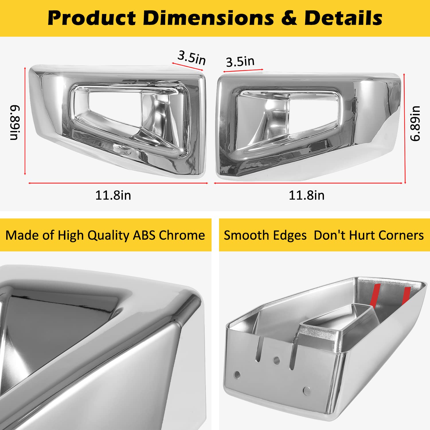Snapklik.com : Front Bumper End Corner Bezels Covers Trim Molding ...