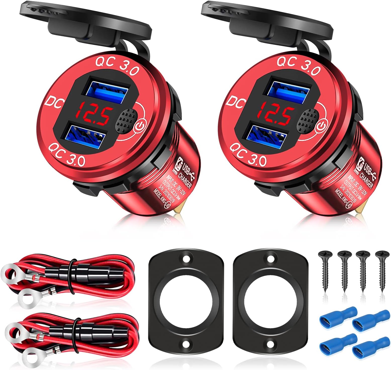 Amazon.com: Linkstyle 12V USB Outlet, Dual 5V 2.1A USB Charger Socket ...