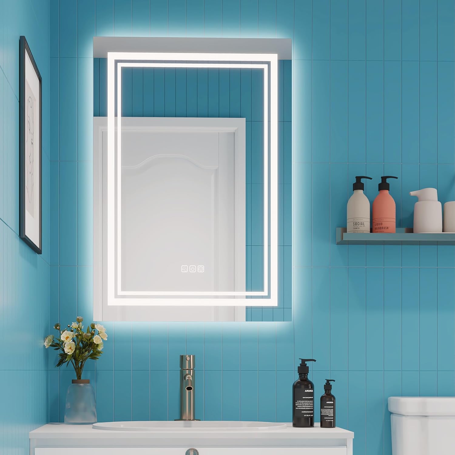 Amazon.com: SILUMIN LED Bathroom Mirror 32" x 24" Front and Backlight ...