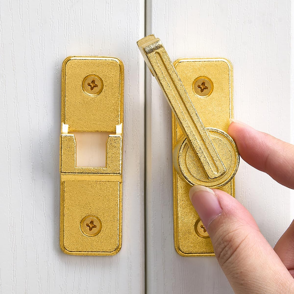 Amazon.com: Wocoe Barn Door Latches,Gold 180 Degree Gate Lock,Zinc ...