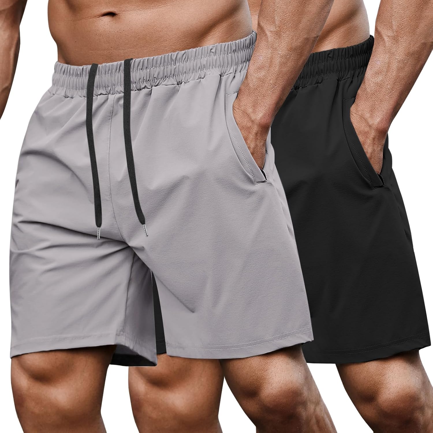 COOFANDY Men's 7" Gym Workout Shorts 2 Pack Quick Dry Athletic Shorts ...