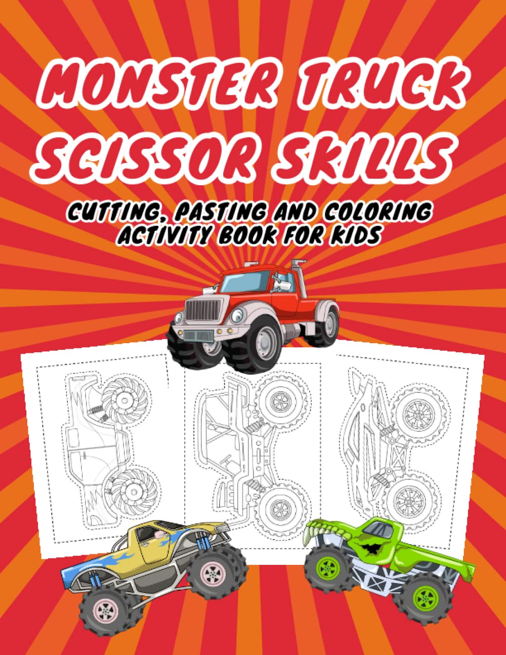 Monster Truck Scissor Skills Workbook Cutting, Pasting and Coloring ...