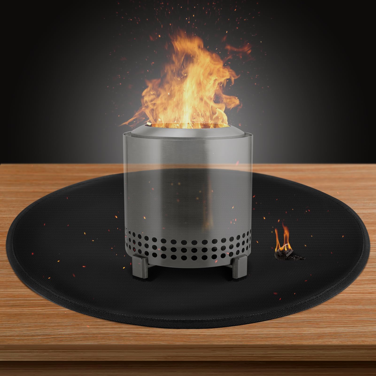 Amazon.com : Fire Pit Mat 24'', 4-Layer Fireproof Mat, Deck Protector ...