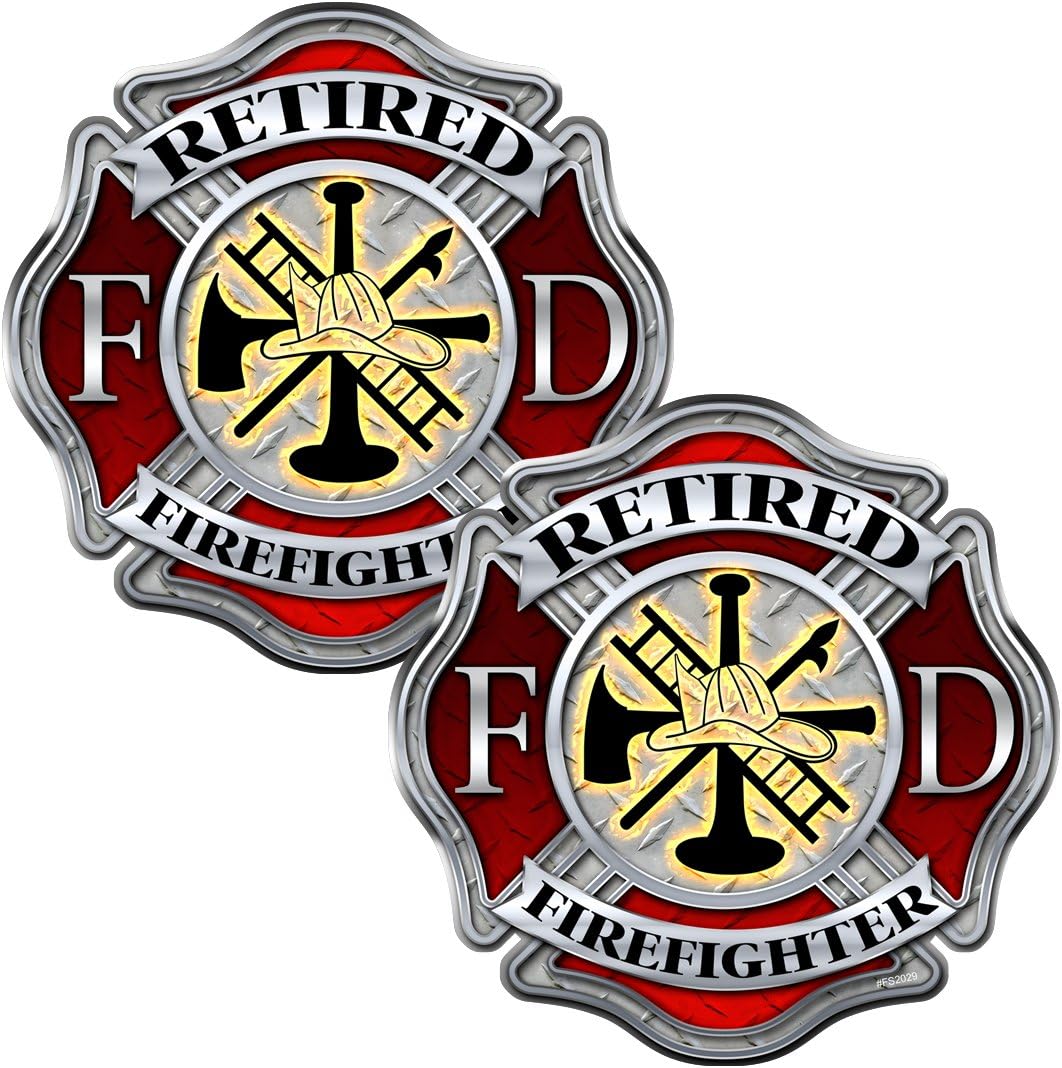 Amazon.com: Firefighter Thin Red Line Stickers 2 Pack - Fire Helmet ...
